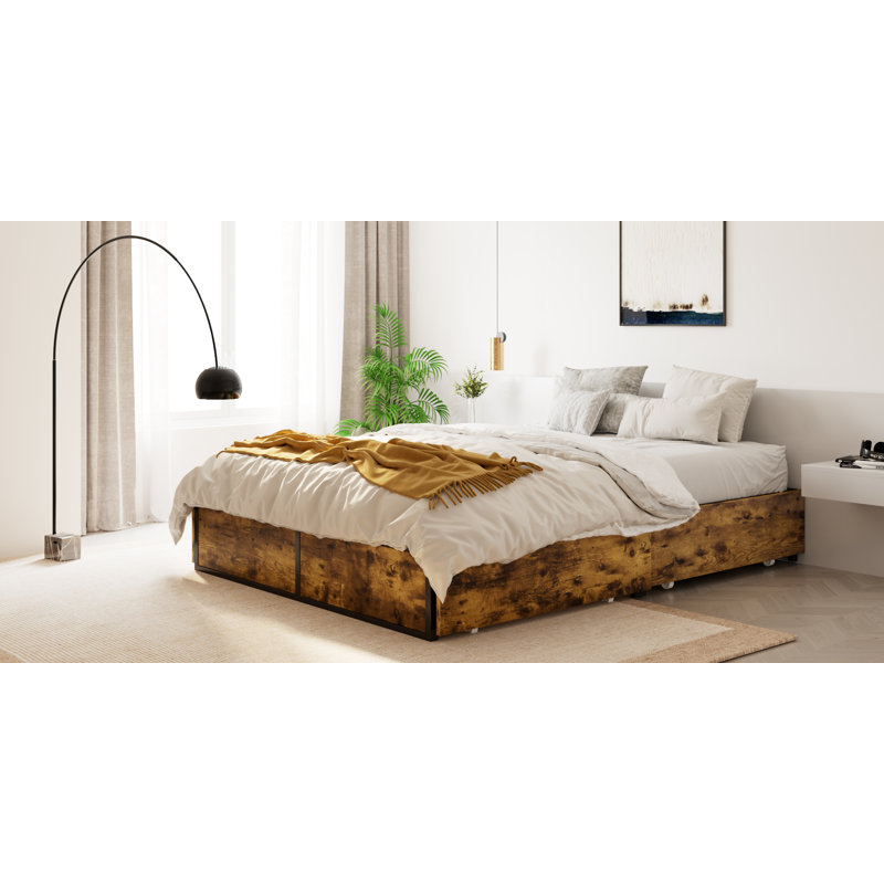Bed frame with drawers no headboard store